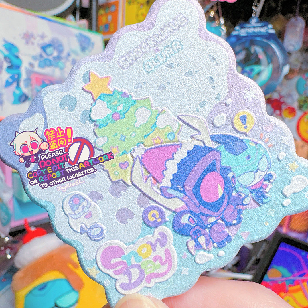 ShockBlurr Snow Day Wooden Embossed Magnet – StarrToy