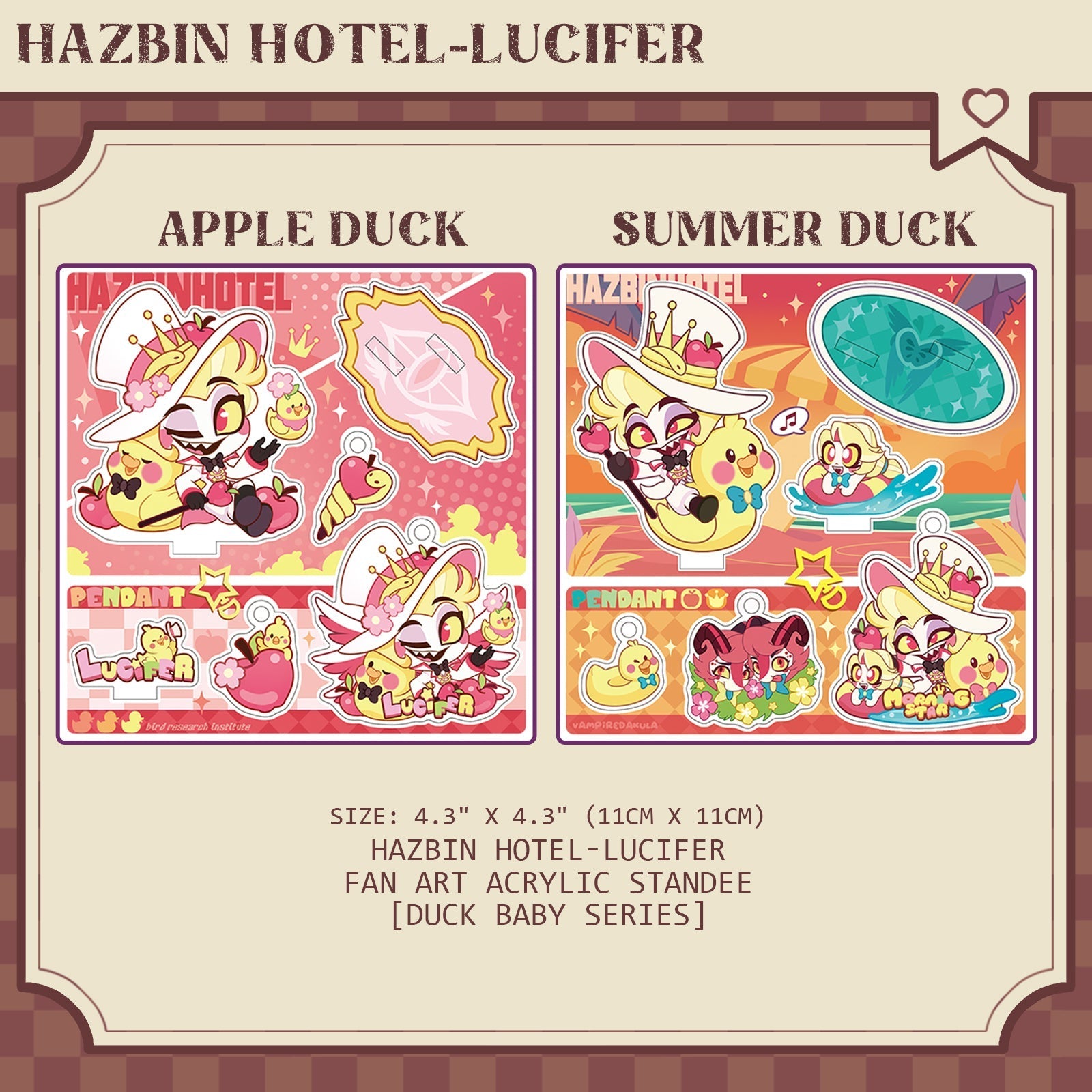 HH Lucifer Morningstar-Fan Art Acrylic Standee-Duck Baby Series – StarrToy