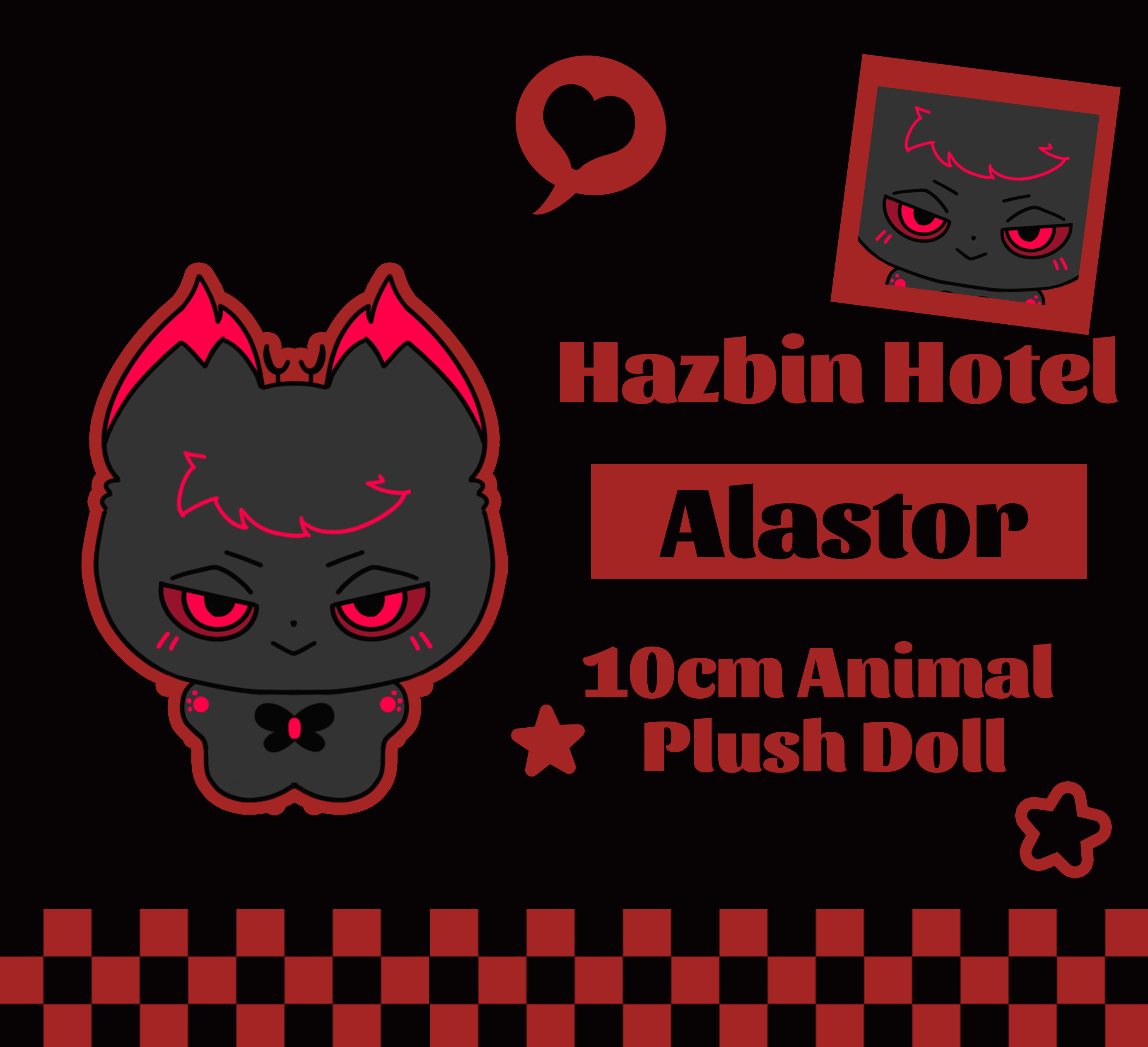 Hazbin Hotel Alastor 10cm Animal Plush Doll – StarrToy